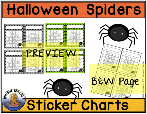 Halloween Spider Sticker Charts | Teaching Resources