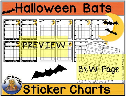 Halloween Bat Sticker Charts | Teaching Resources