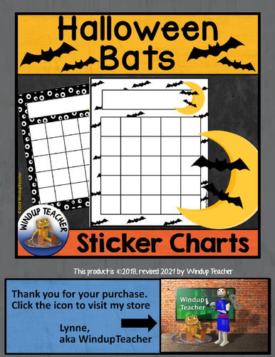 Halloween Bat Sticker Charts | Teaching Resources