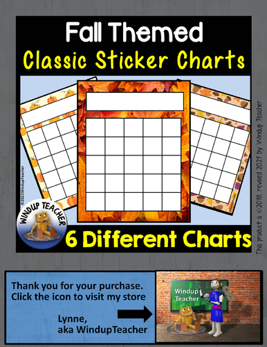 Fall Incentive Reward Sticker Charts | Teaching Resources