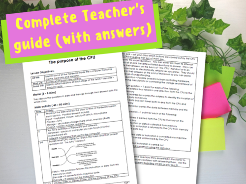The Purpose of the CPU Lesson | Teaching Resources