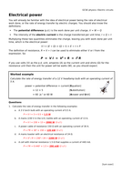 GCSE physics / combined science: Electrical power questions and answers ...