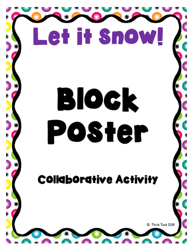 Christmas - Holiday Collaborative Poster! Let it Snow Team Work ...