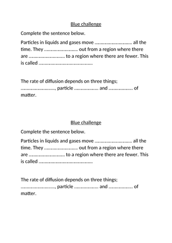 Diffusion AQA Activate 5.1.6 KS3 Year 7 suitable for non specialist ...