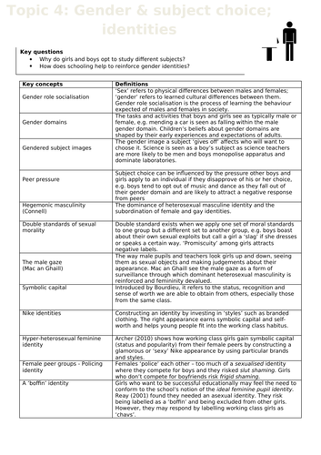 Y12 Sociology - Education Topic - Gender Differences in Education ...