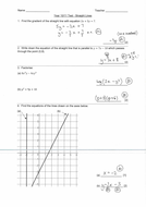 IGCSE Straight Lines Test | Teaching Resources