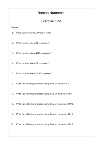 Roman Numerals | Teaching Resources