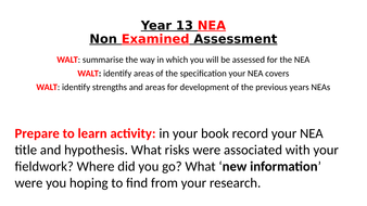 A level Geography NEA understanding the mark scheme and how to get the ...