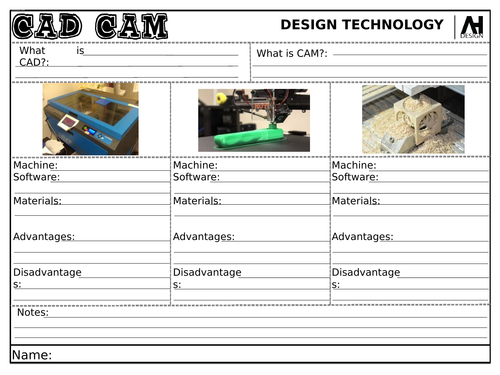CAD CAM lesson and worksheet | Teaching Resources