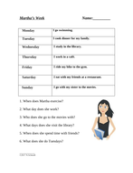 My Week Worksheet and Partner Activity: Days of the week / Hobbies (ESL ...
