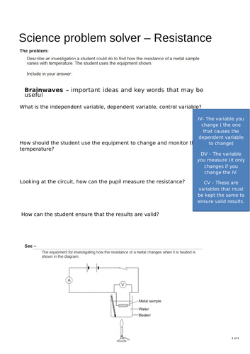 Resistance KS3 or KS4 low ability | Teaching Resources