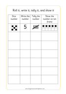 Number work - Roll it, write it, tally it, and show it | Teaching Resources