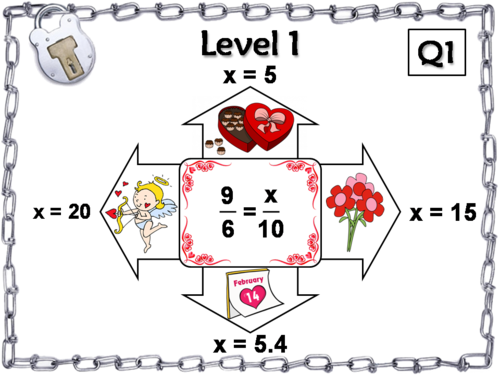 Solving Proportions Game: Escape Room Valentine's Day Math Activity ...