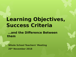 Learning Objectives and Success Criteria | Teaching Resources