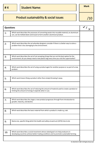 Quiz #4: Product sustainability and social issues | Teaching Resources