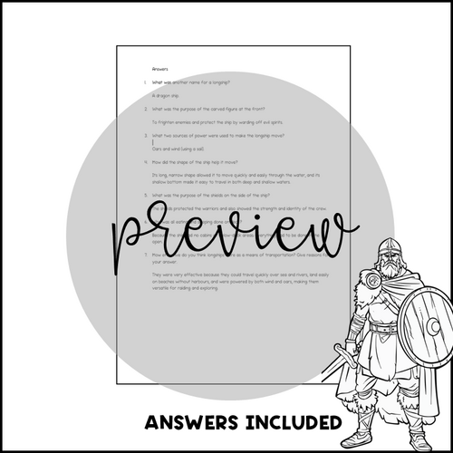Viking Longships Comprehension Activity | Primary History & Literacy ...