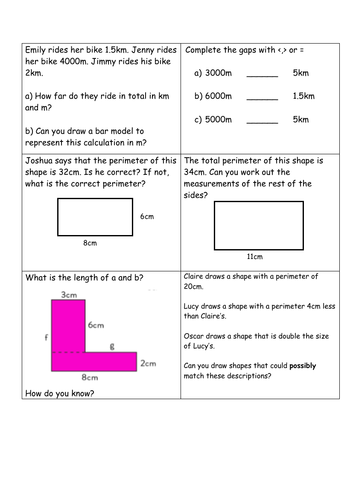 Year 4 Perimeter Consolidation | Teaching Resources