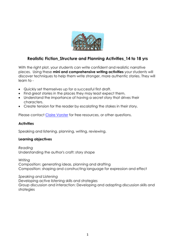 Realistic Fiction: Mini and Comprehensive Writing Activities_14 to 18 ...