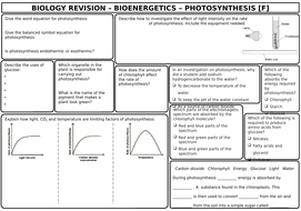 AQA GCSE Science Trilogy Biology Bioenergetics foundation revision ...