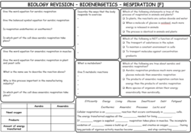 AQA GCSE Science Trilogy Biology Bioenergetics foundation revision ...