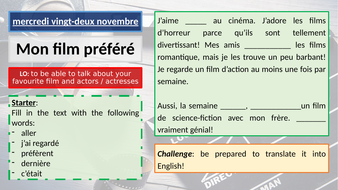 Mon film préféré | Teaching Resources