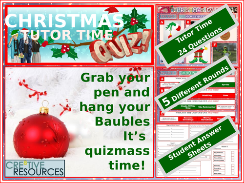 Christmas Quiz Tutor Time | Teaching Resources
