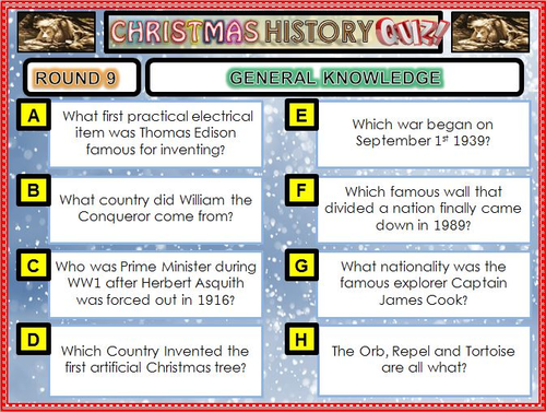 History Christmas Quiz | Teaching Resources