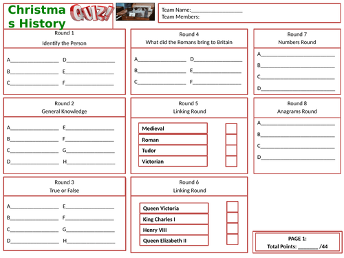 History Christmas Quiz | Teaching Resources
