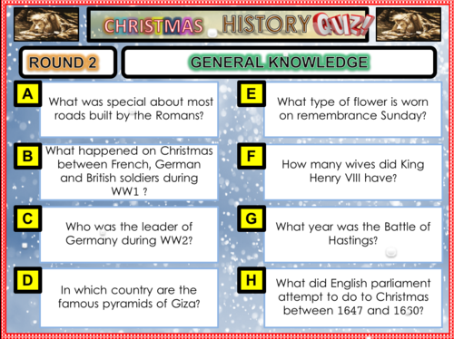 History Christmas Quiz | Teaching Resources