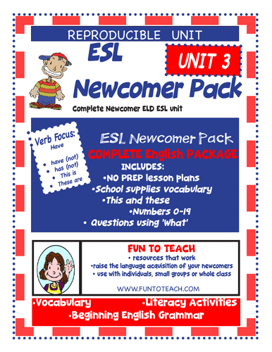 ESL ELD NEWCOMER PACK Unit 3 | Teaching Resources