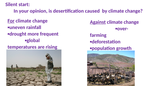 Desertification lesson resources, progress checks etc, 9-1 gcse Living world | Teaching Resources