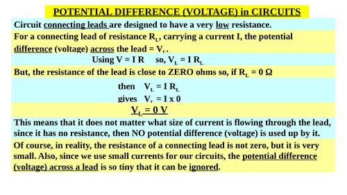 POTENTIAL DIFFERENCE in Circuits Powerpoint | Teaching Resources