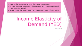 Income Elasticity of Demand (YED) | Teaching Resources