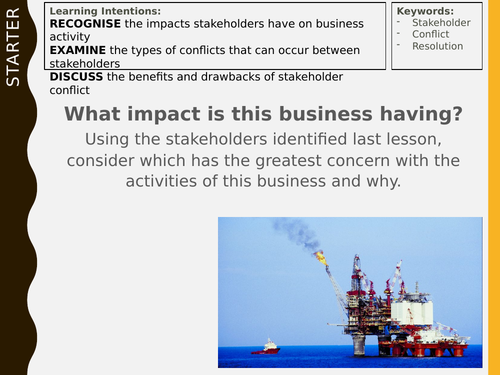 Business Stakeholders Conflict | Teaching Resources