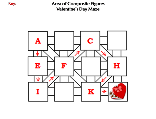 Area of Composite Figures Activity: Valentine's Day Math Maze ...