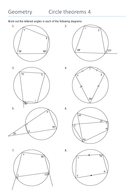 Circle Theorem: Angles in a cyclic quadrilateral | Teaching Resources