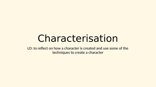 Characterisation | Teaching Resources