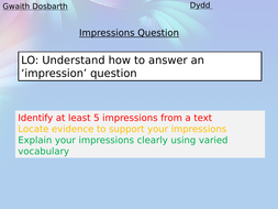 Impressions Questions | Teaching Resources