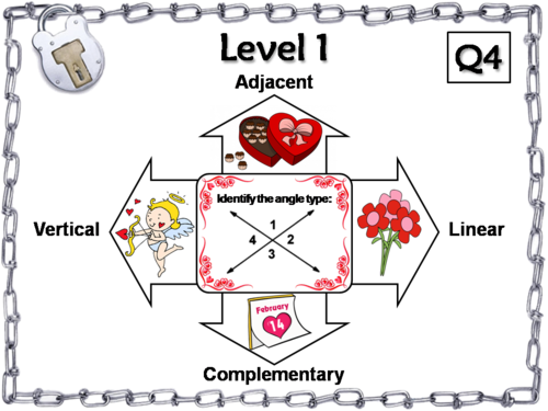 Solving for Missing Angles: Geometry Escape Room Valentine's Day Math ...