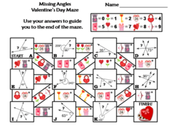 Missing Angles Activity: Valentine's Day Math Maze | Teaching Resources