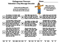 Pythagorean Theorem Valentine's Day Math Activity: Message Decoder ...