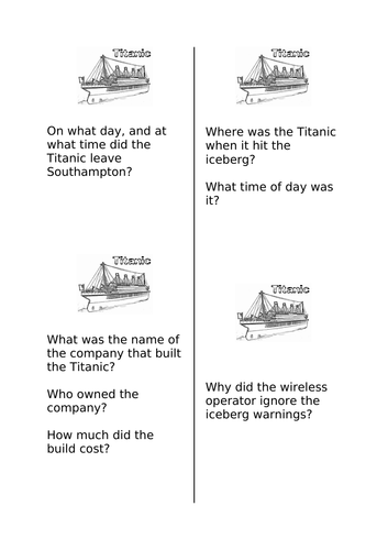 Titanic - Workbook and Worksheets KS2 | Teaching Resources