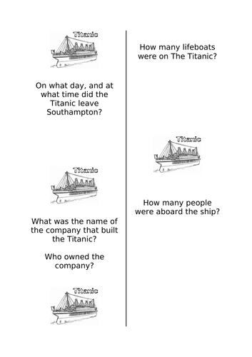 Titanic - Workbook and Worksheets KS2 | Teaching Resources