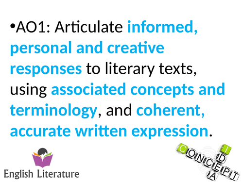 AQA Assessment Objective Posters - A Level Literature A | Teaching ...