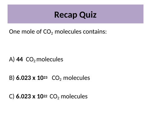 AS Chemistry: Moles and Equations | Teaching Resources