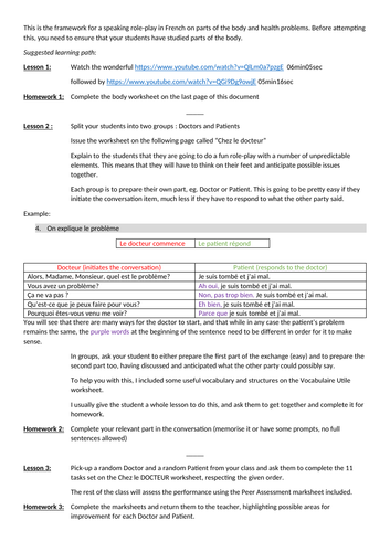 Body Parts French speaking activity | Teaching Resources