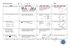 Scalars and Vectors GCSE Physics and/or Combined Science Differentiated ...