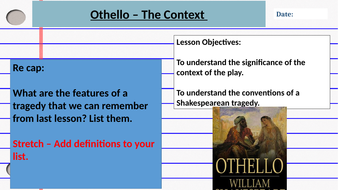 Othello Lesson One The Context | Teaching Resources