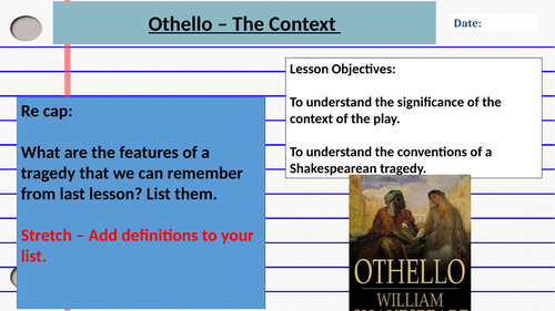Othello Lesson One The Context | Teaching Resources