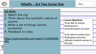 Othello Act Two William Shakespeare | Teaching Resources